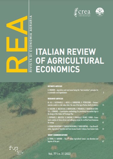 È online il n. 3/2022 della REA (Italian Review of Agricultural ...