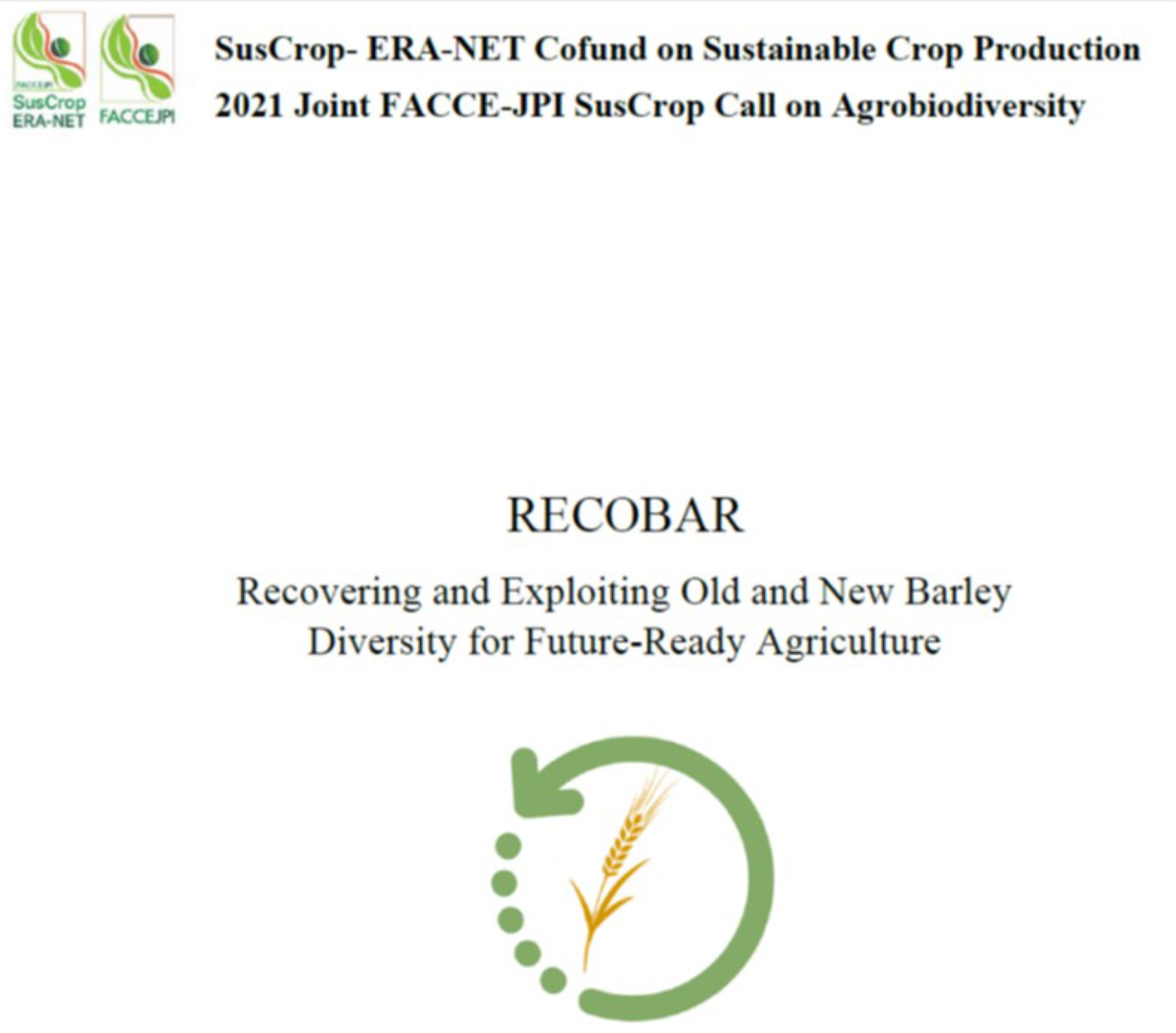 RecoBar - RecoBar - Genomica e Bioinformatica - CREA